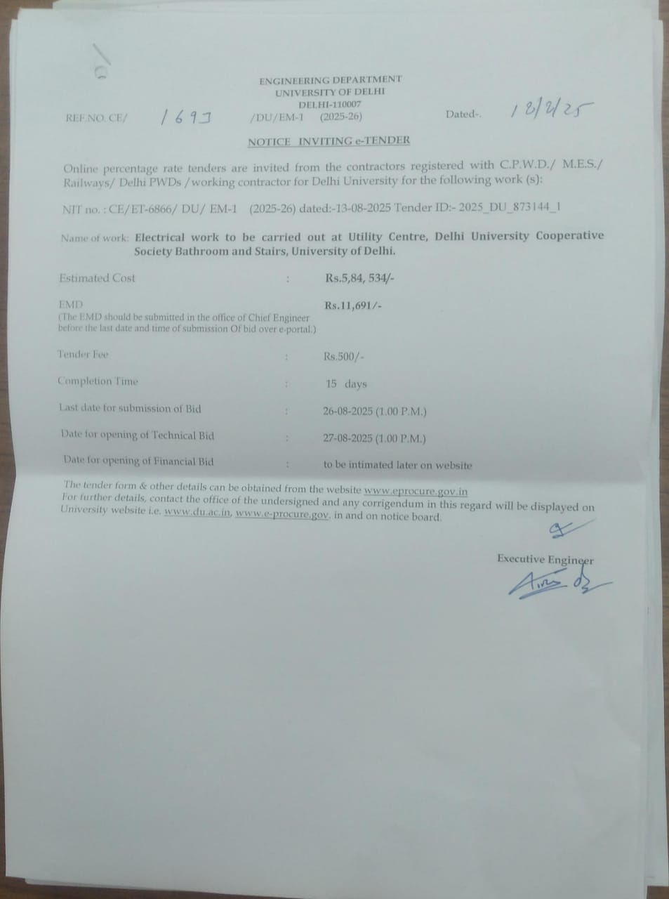 News Details - Delhi University