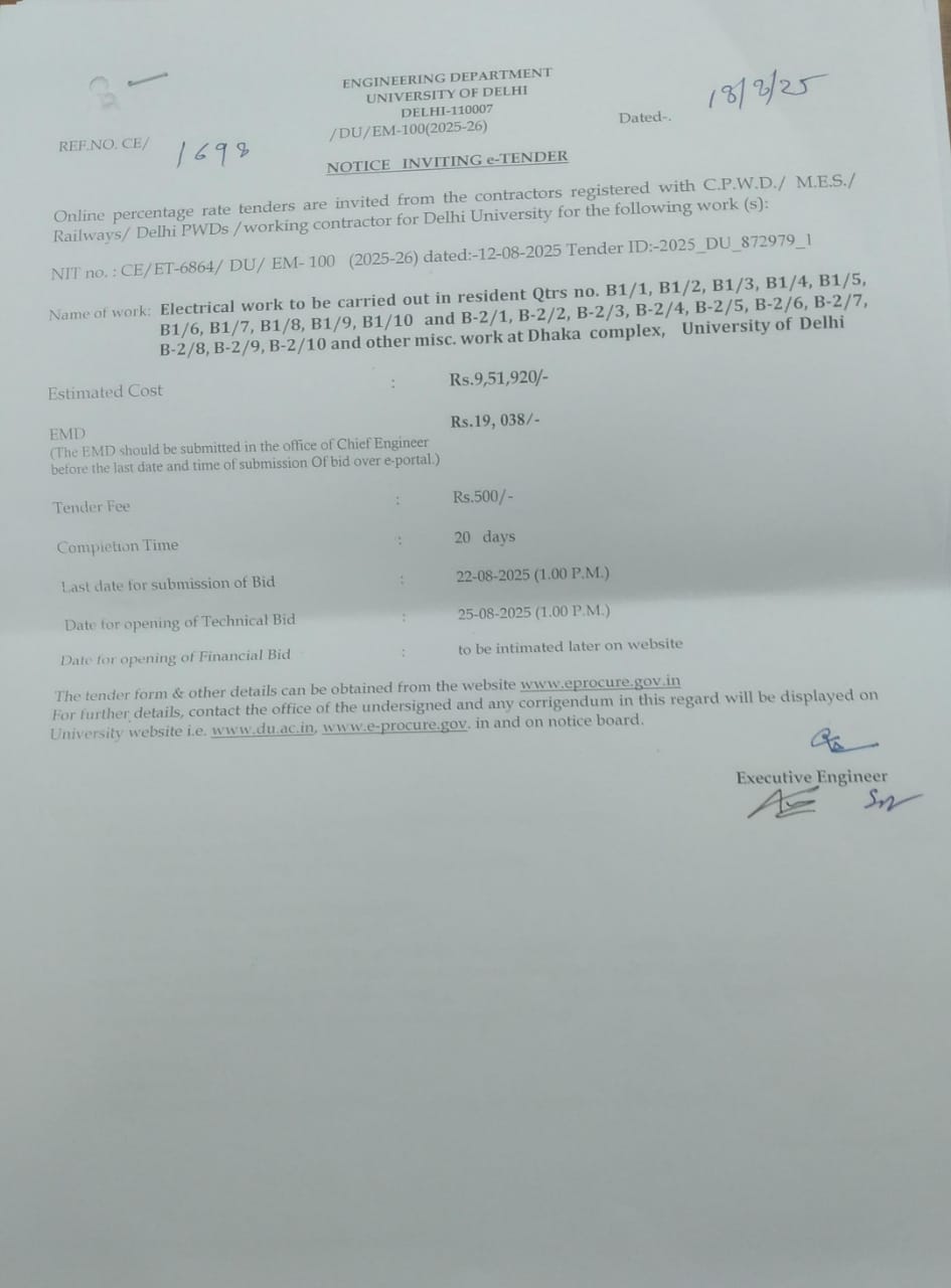 News Details - Delhi University