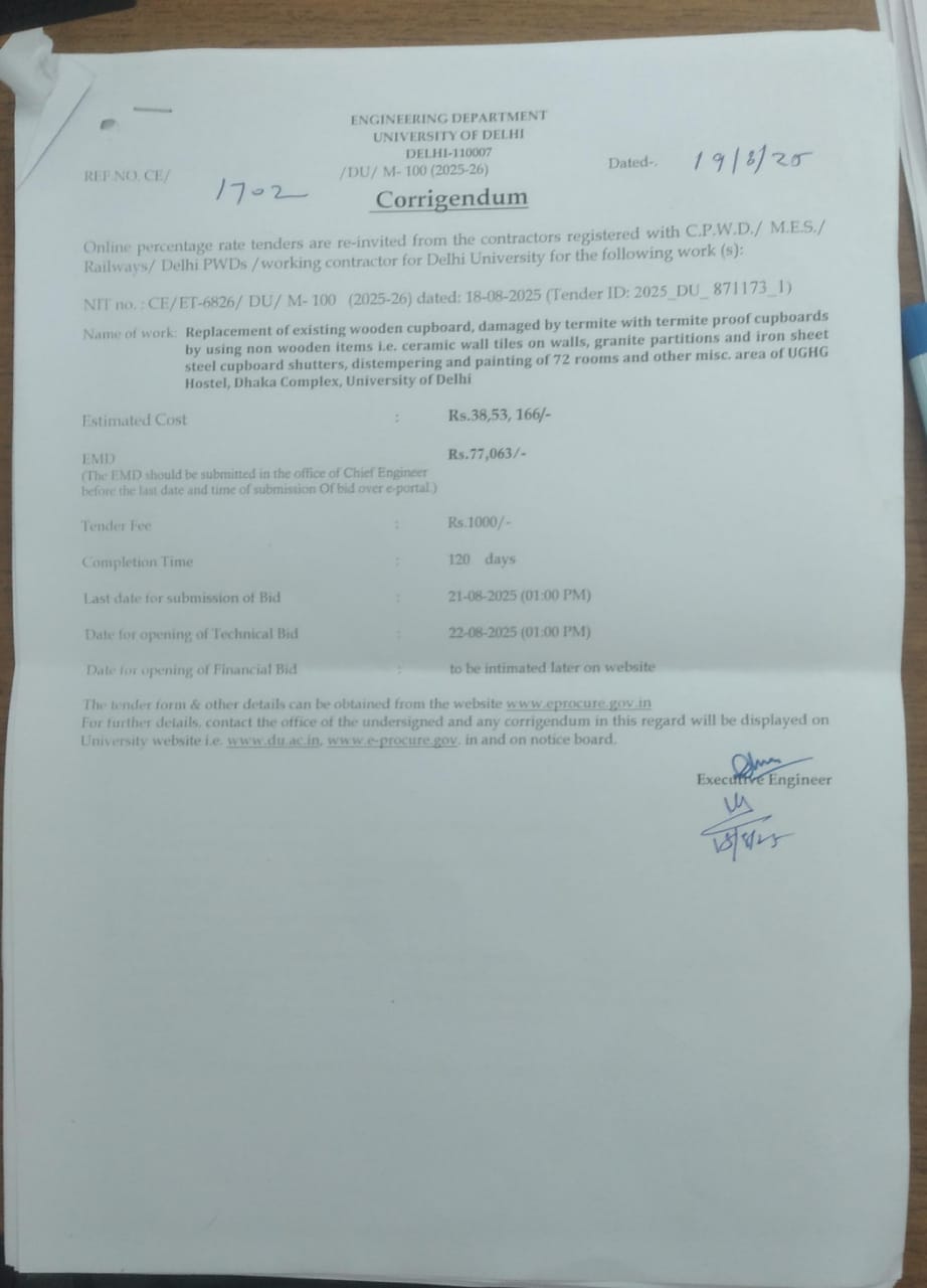 News Details - Delhi University