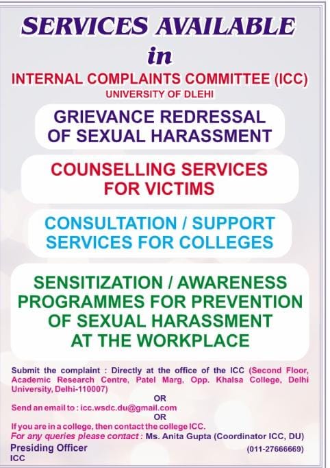 Internal Complaints Committee (ICC) - Delhi University